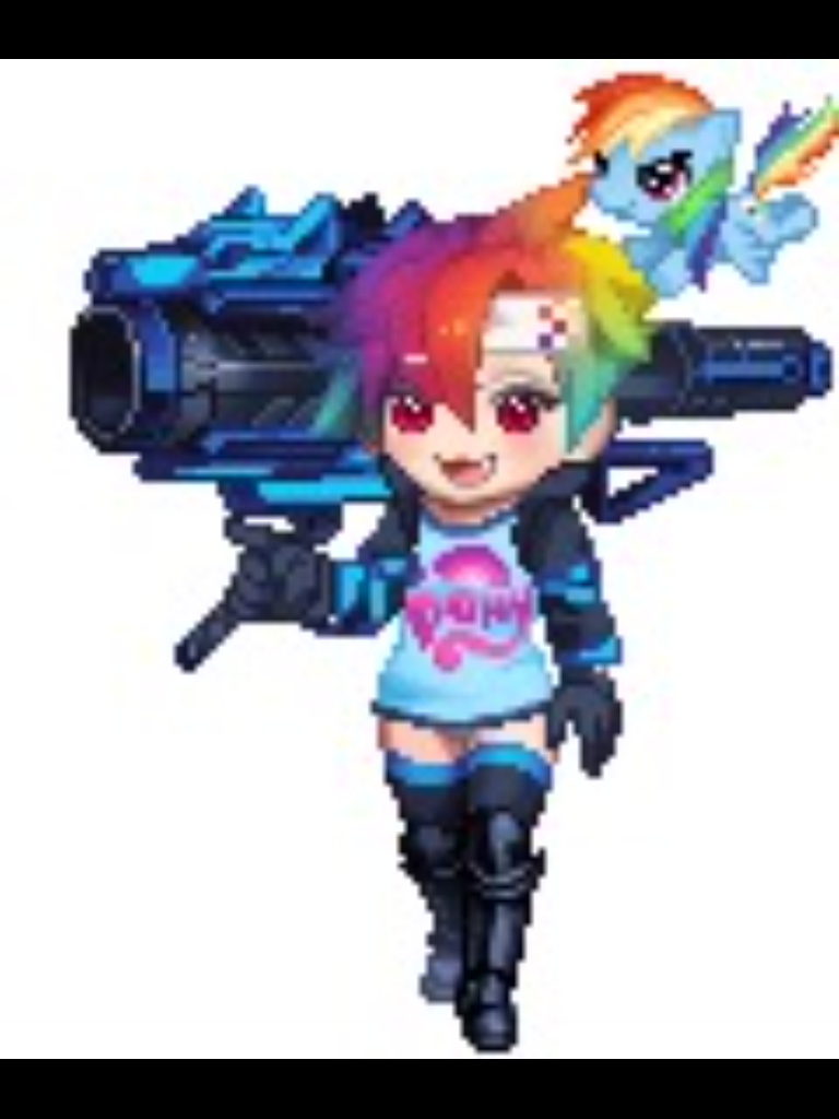 #1409731 - safe, rainbow dash, human, gaia online, gun, humanized ...