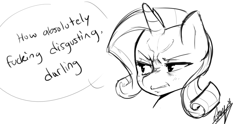 #1410293 - safe, artist:starykrow, rarity, pony, unicorn, g4, angry ...