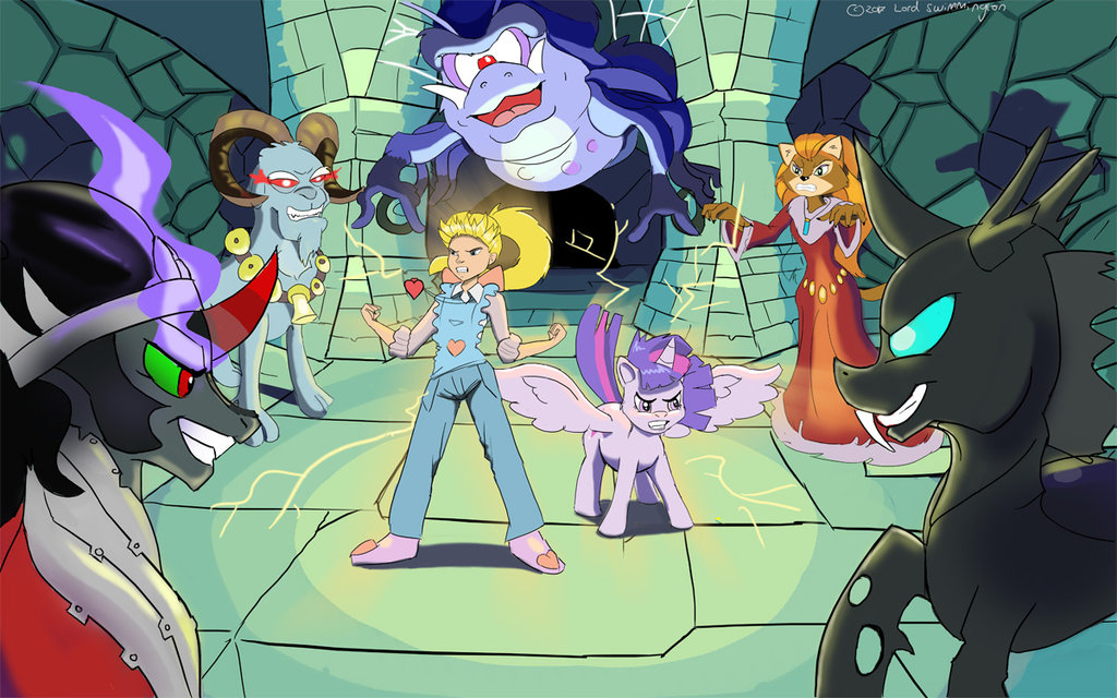 #1402683 - safe, artist:lordswimmington, ahgg, catrina, grogar (g1 ...