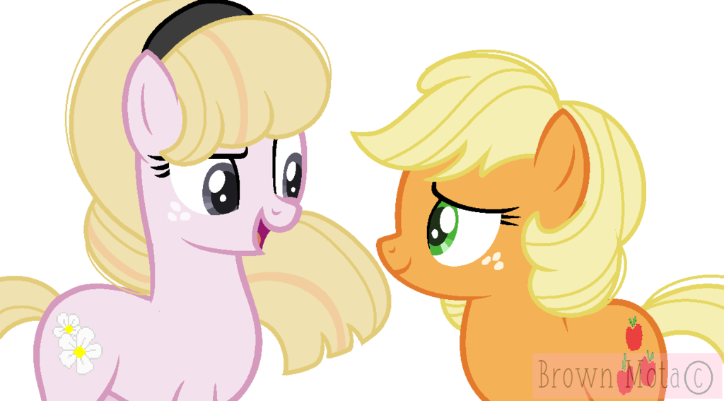 #1418158 - safe, artist:brownmota, applejack, oc, oc:bright star, earth ...