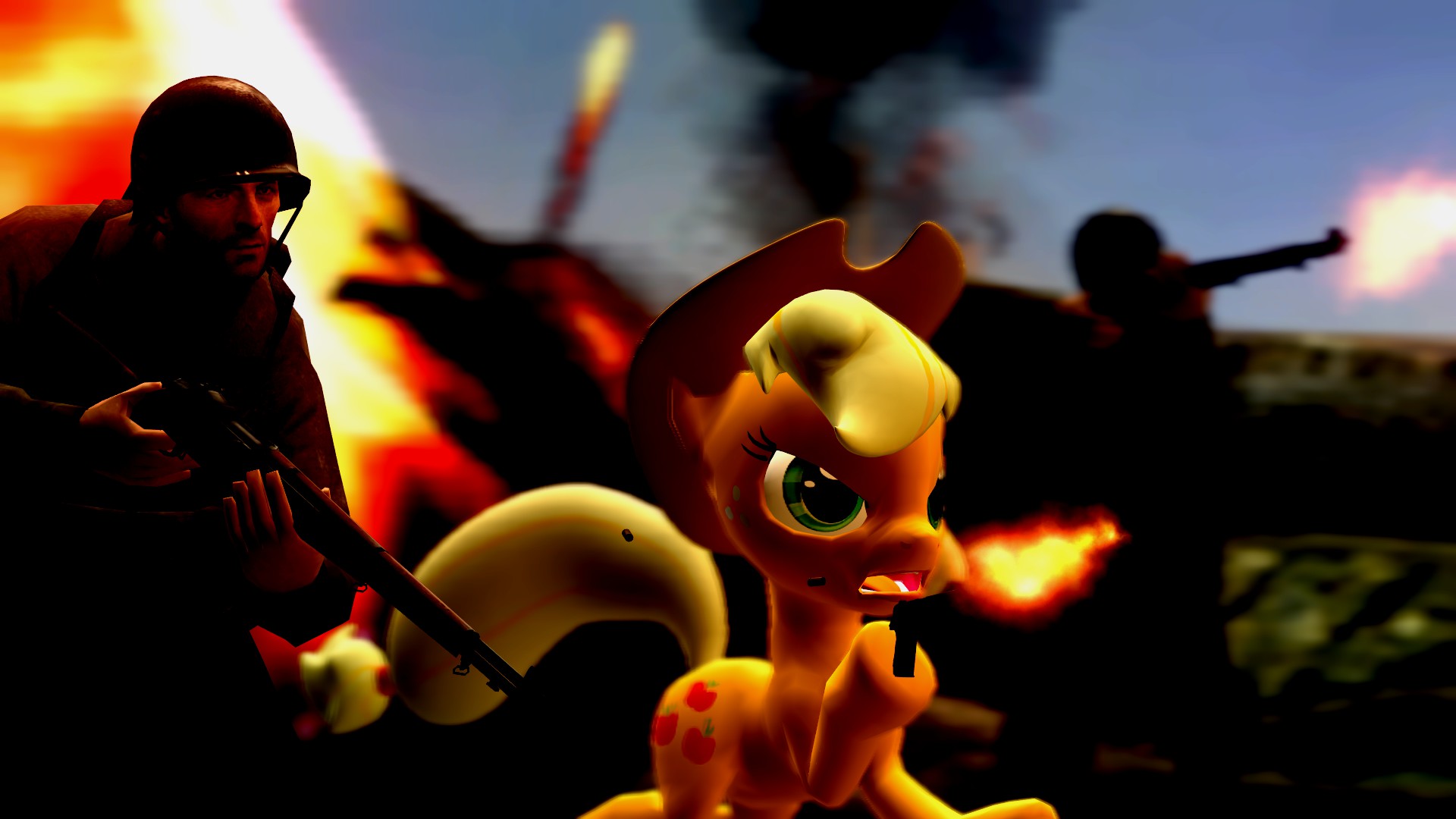 #1419132 - safe, artist:thebighackintosh, applejack, pony, 3d ...