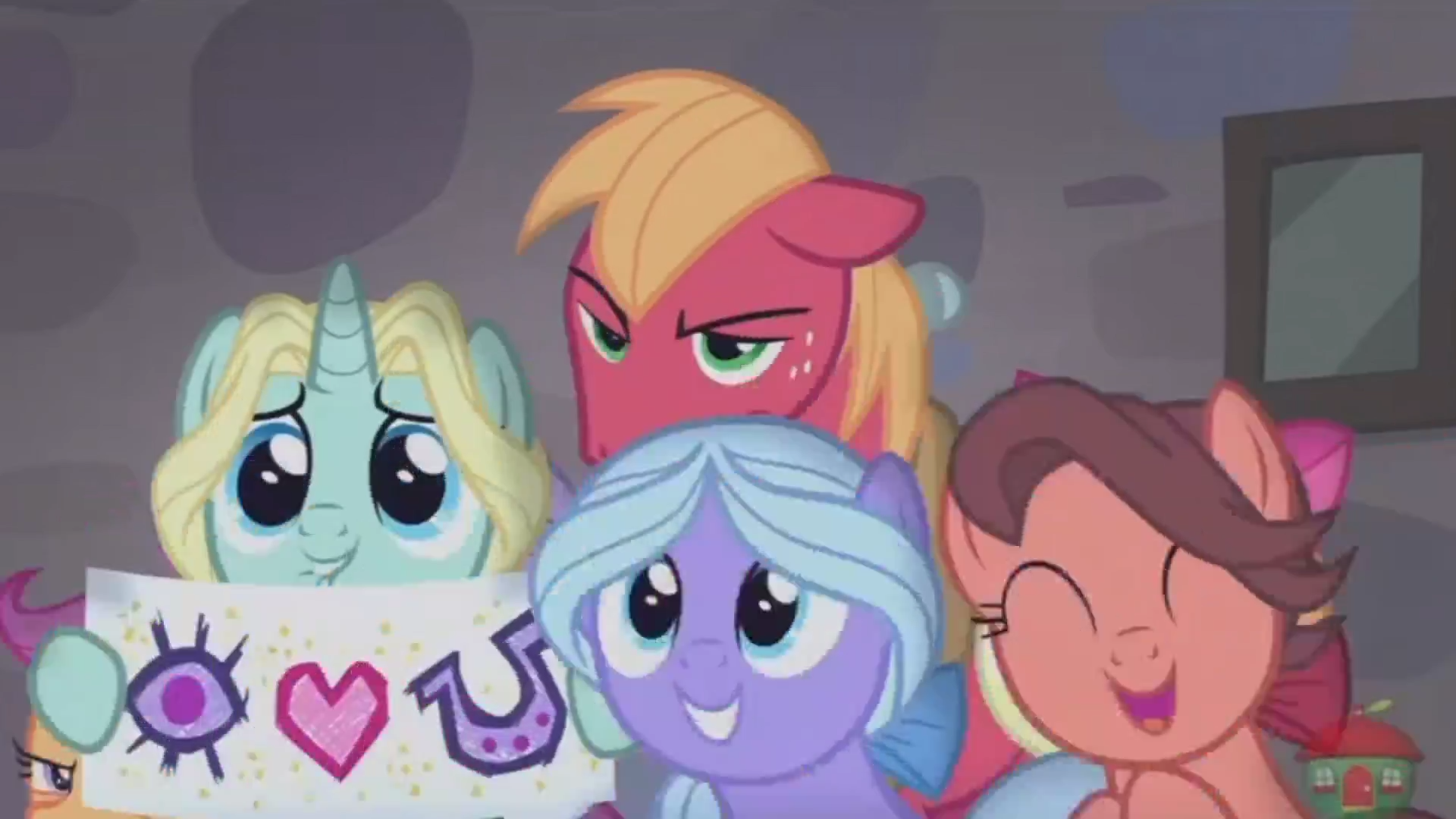 #1435455 - safe, screencap, big macintosh, dear darling, fond feather ...