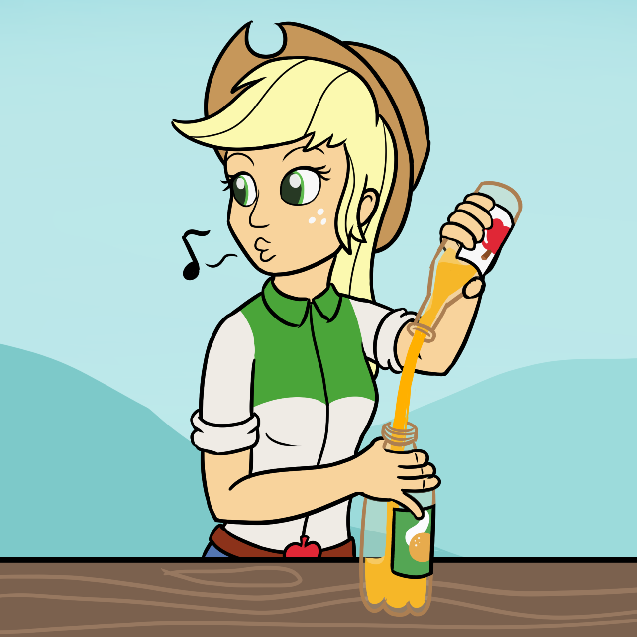 #1437200 - safe, artist:mkogwheel, applejack, equestria girls ...