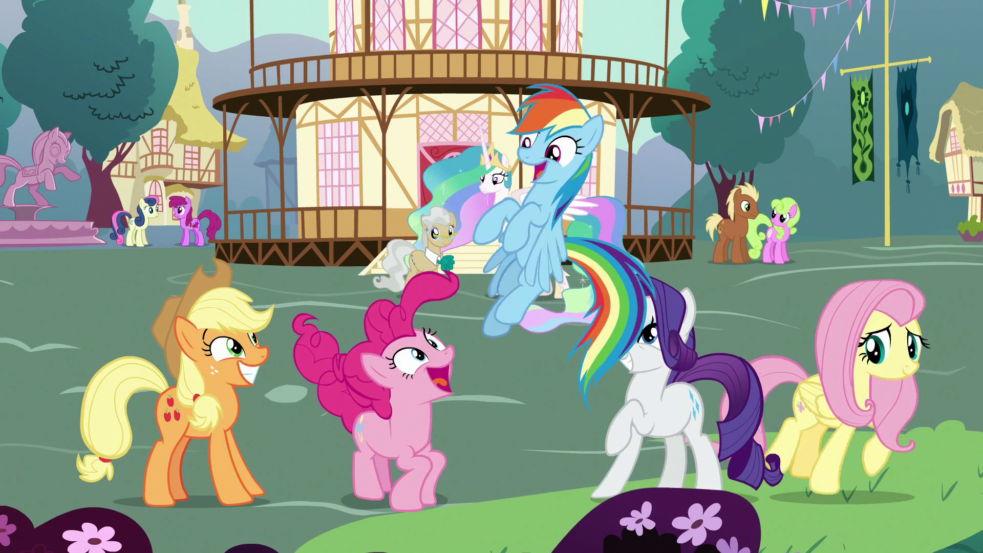 #1448899 - safe, screencap, applejack, berry punch, berryshine, bon bon ...