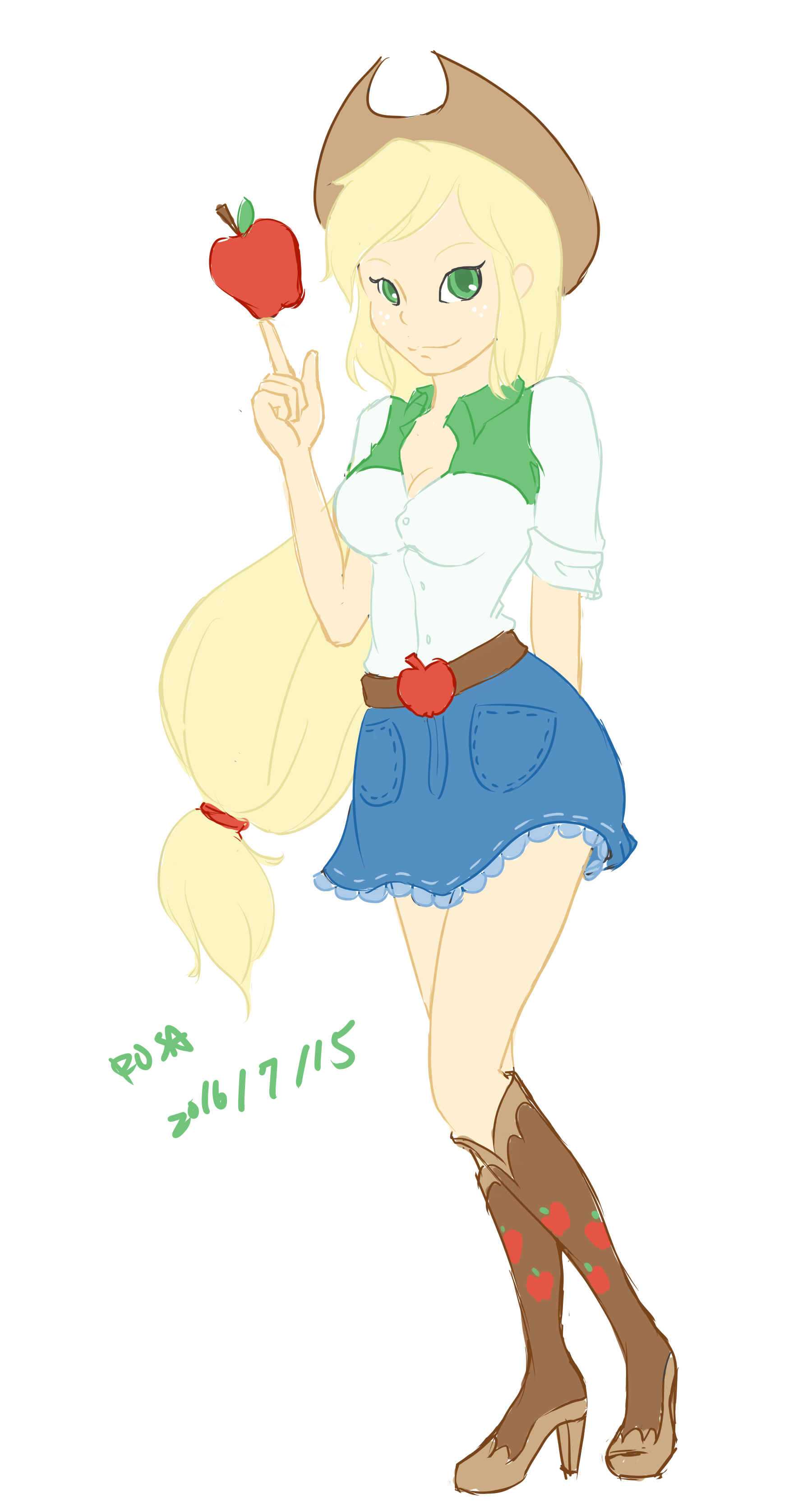 #1452501 - safe, artist:rosa, applejack, equestria girls, apple ...
