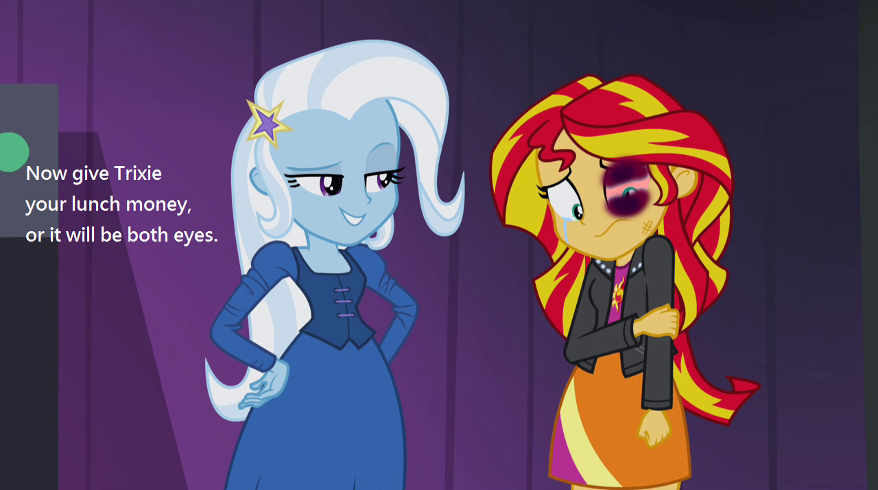#1511408 - semi-grimdark, edit, sunset shimmer, trixie, equestria girls ...