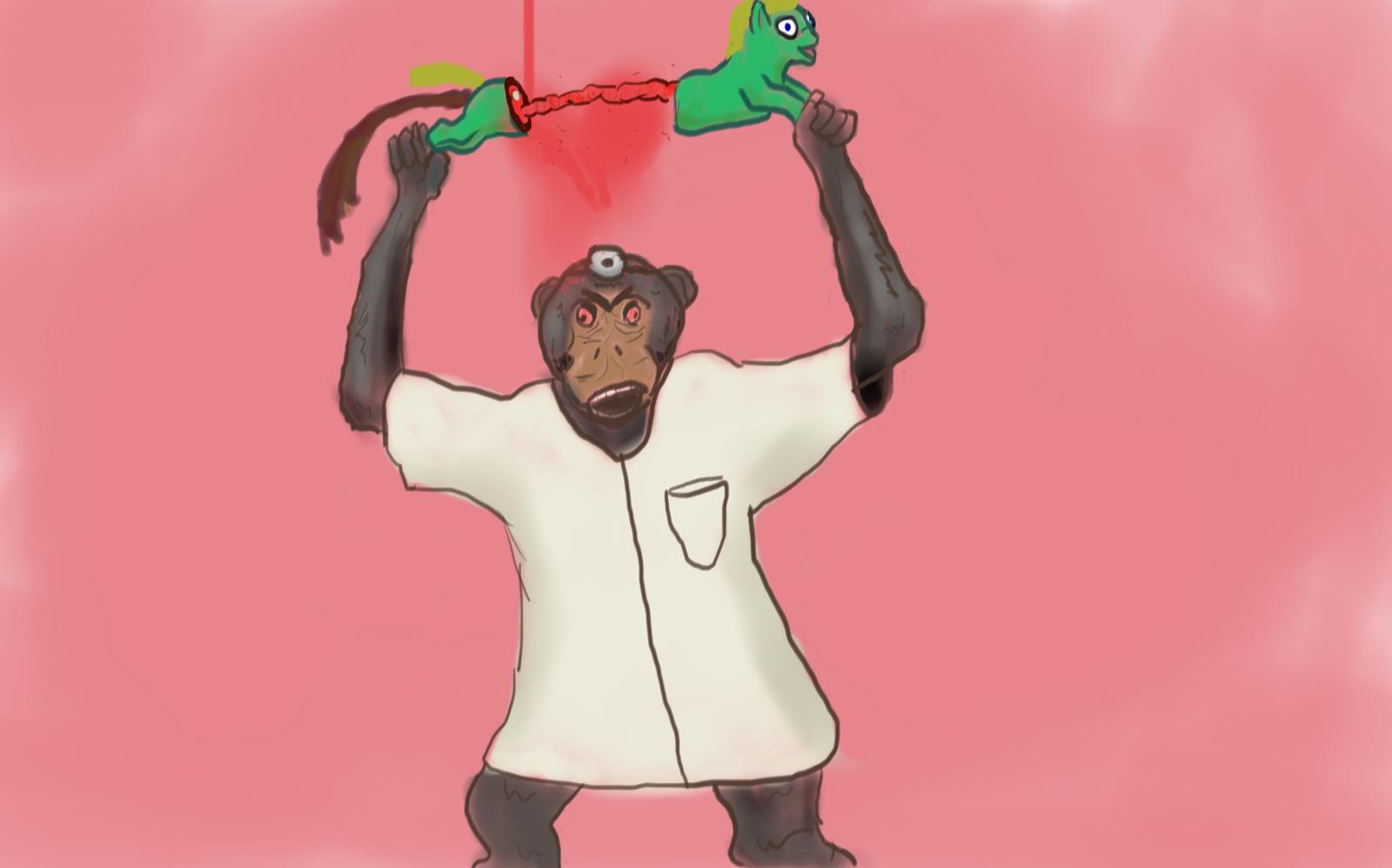 #1513016 - grimdark, grotesque, artist:drk, fluffy pony, monkey, abuse ...