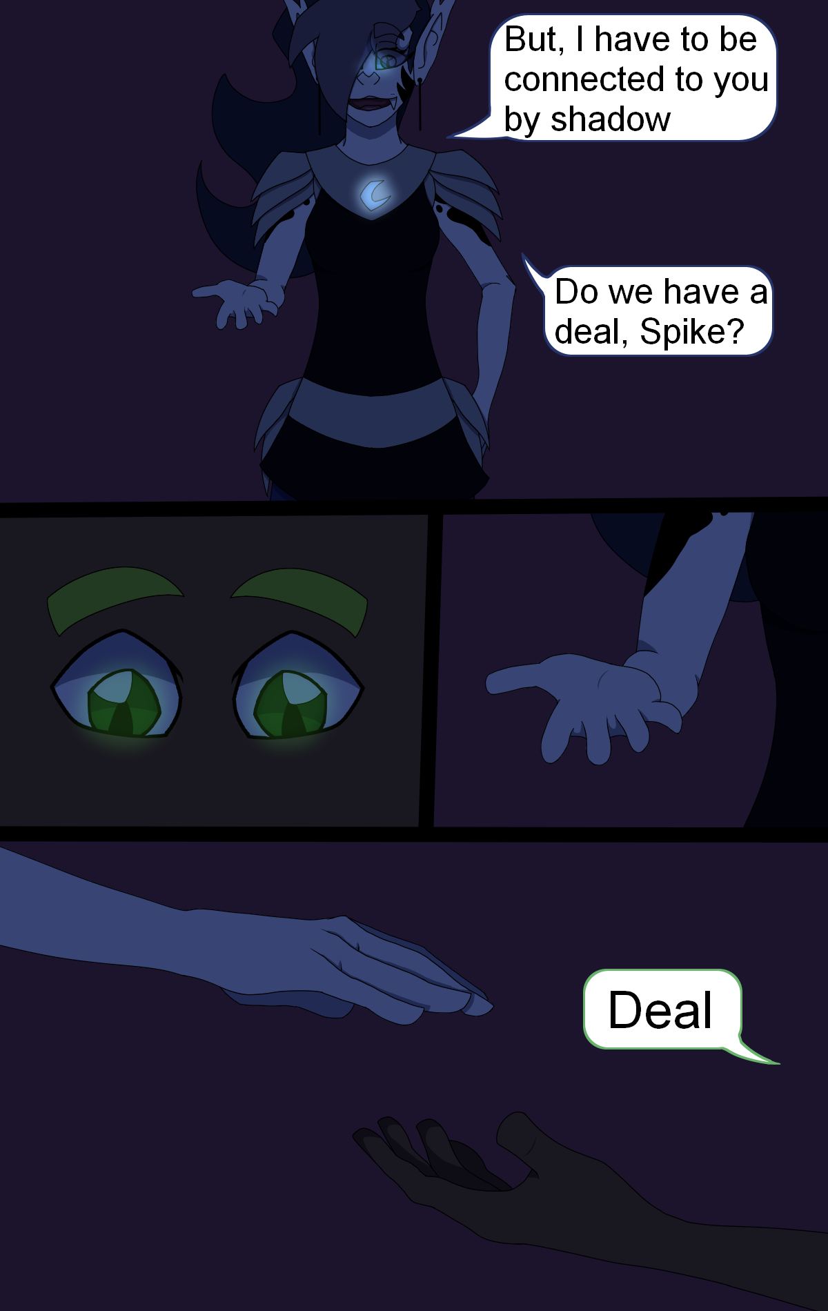 #1516347 - safe, artist:moonaknight13, nightmare moon, spike, dragon ...