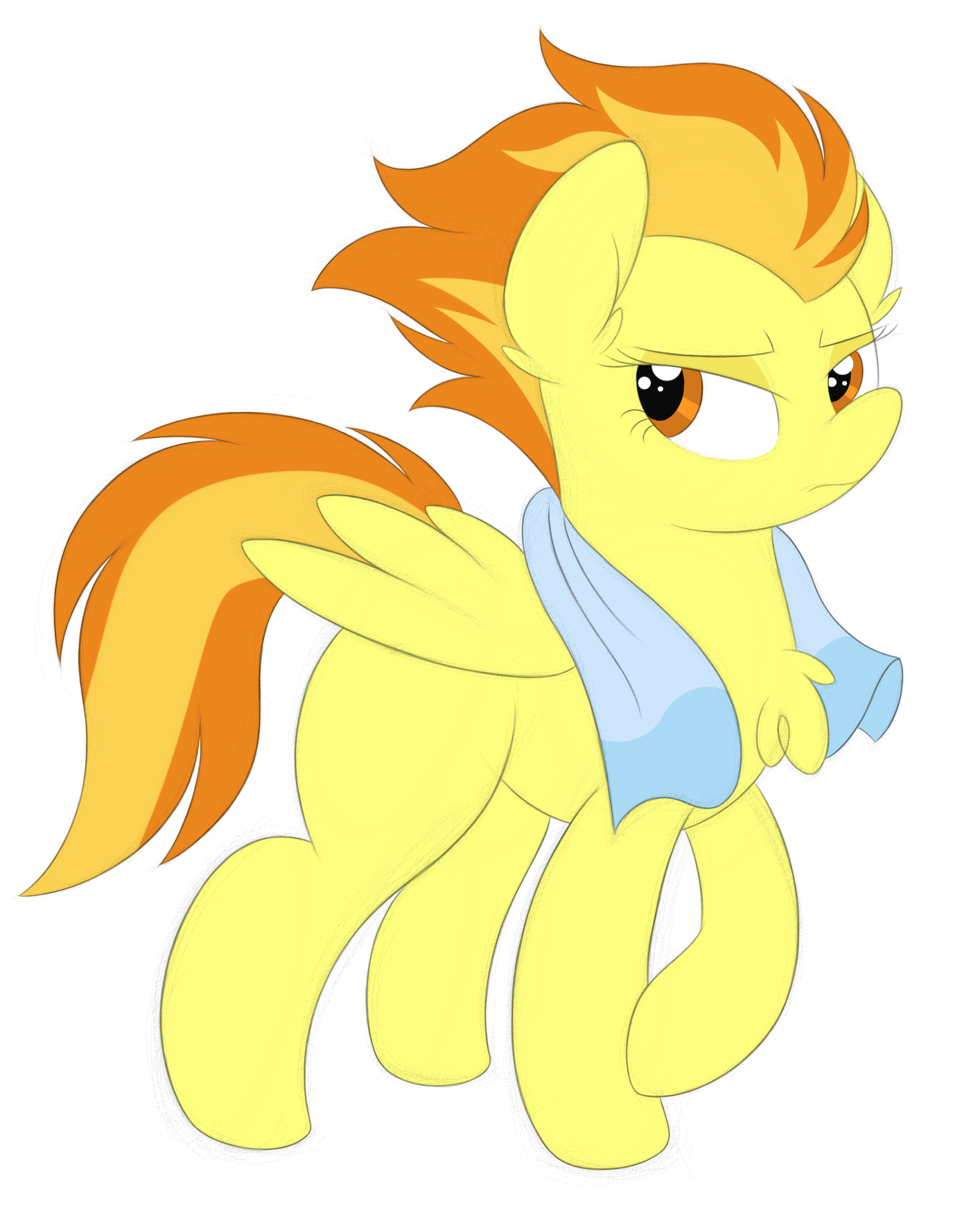 #1504523 - safe, artist:php66, spitfire, pony, chest fluff, flat colors ...