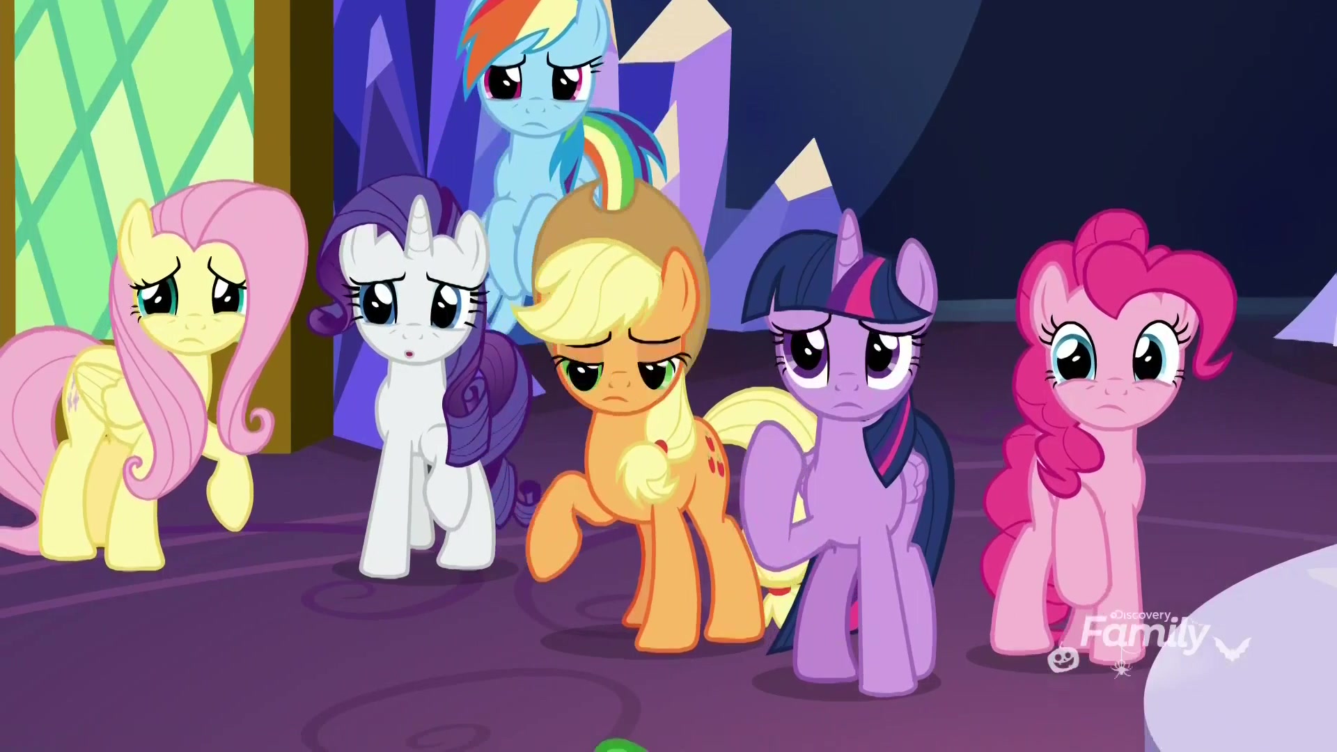 #1853198 - safe, screencap, applejack, fluttershy, pinkie pie, rainbow ...