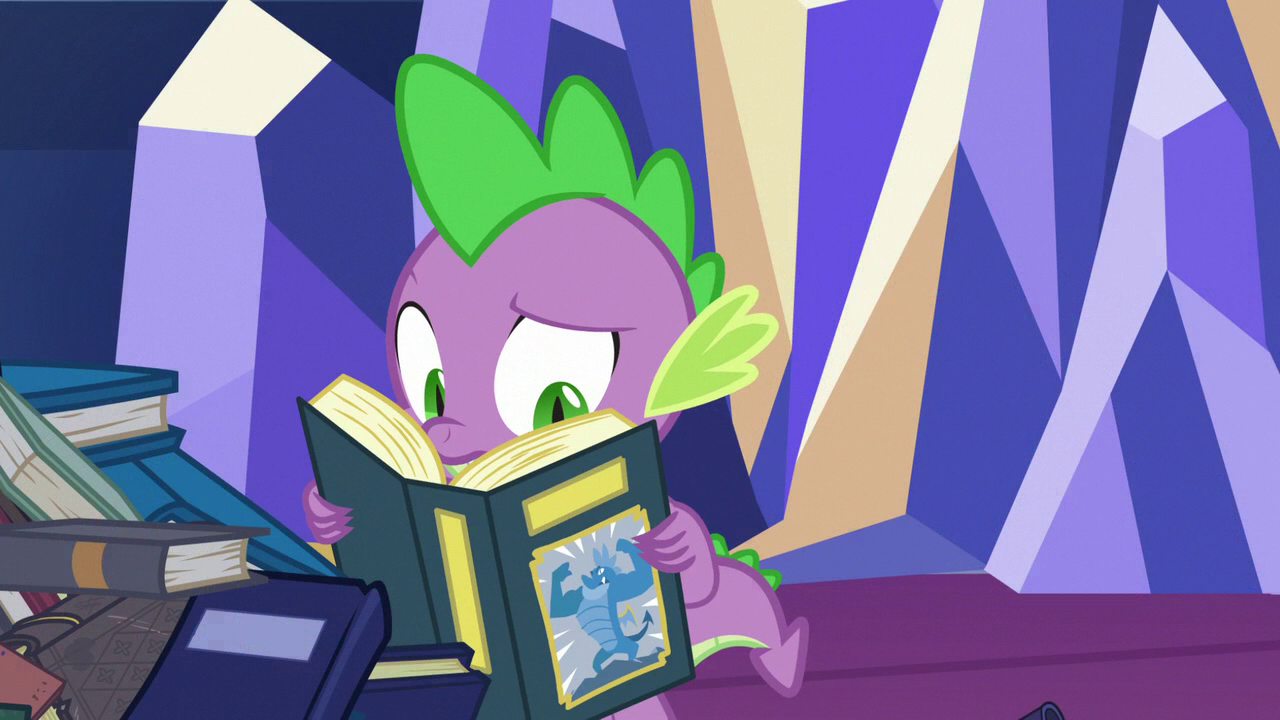 #1858797 - safe, screencap, spike, dragon, father knows beast, book ...