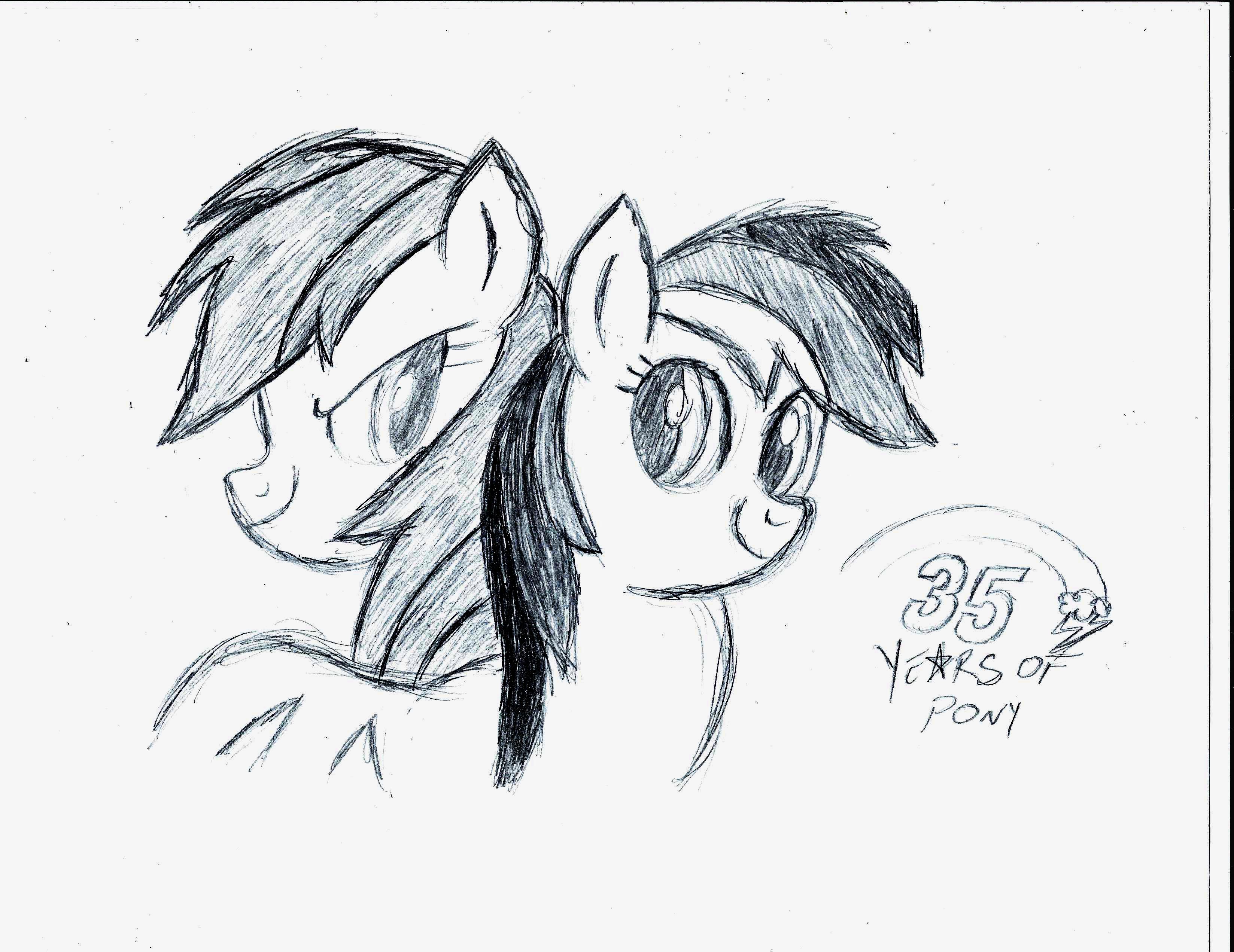 #1864642 - safe, artist:deon miller, firefly, rainbow dash, g1, 35 years of pony, 35th ...