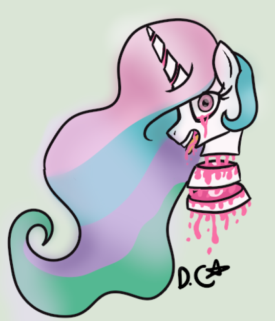 #1849190 - semi-grimdark, artist:demoncourse, princess celestia, pony ...