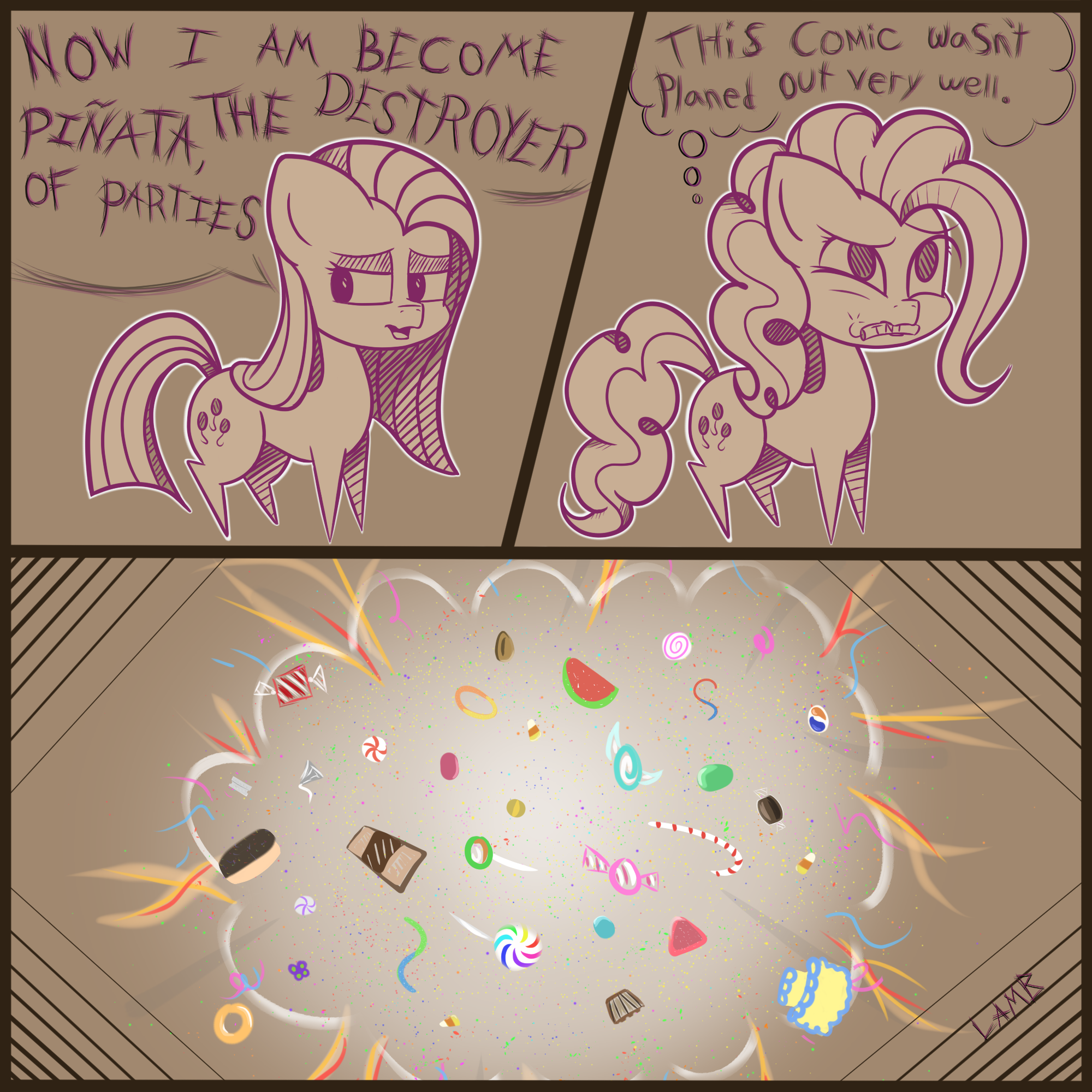 #1879446 - safe, artist:lamb, pinkie pie, g4, burst into treats ...