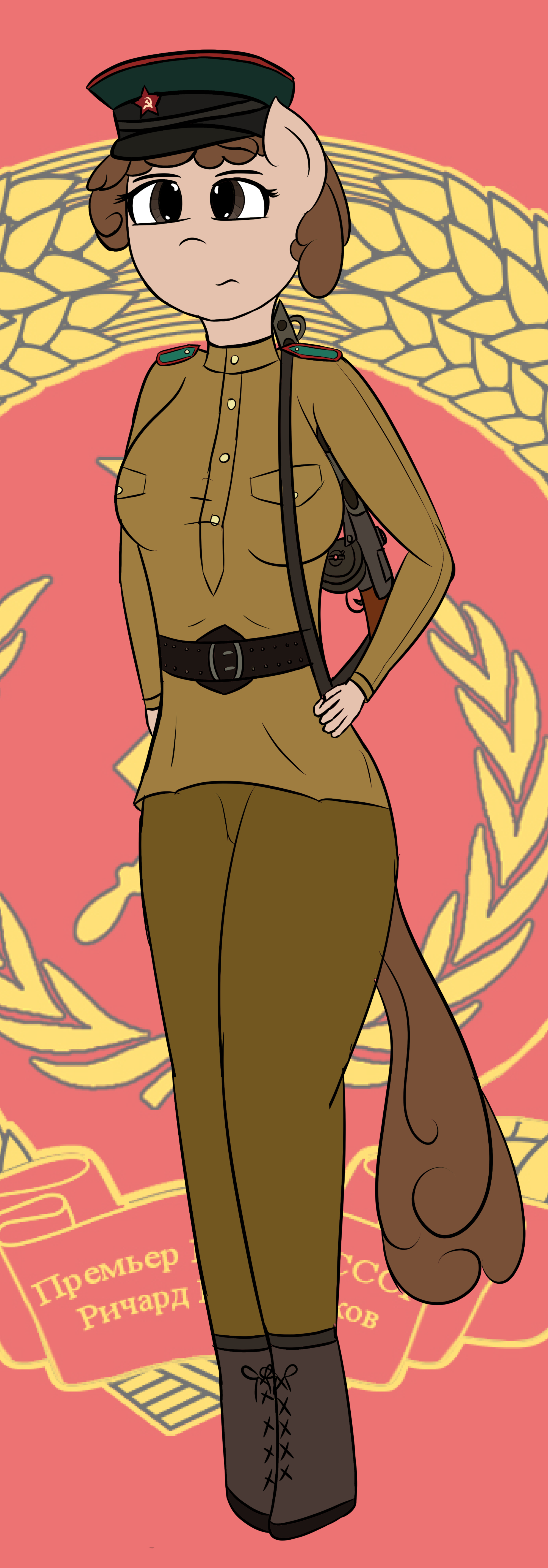 #1888069 - safe, artist:sovietpone, oc, oc only, anthro, communism ...