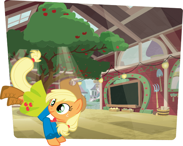 #1889370 - safe, applejack, pony, official, apple, bucking, clothes ...