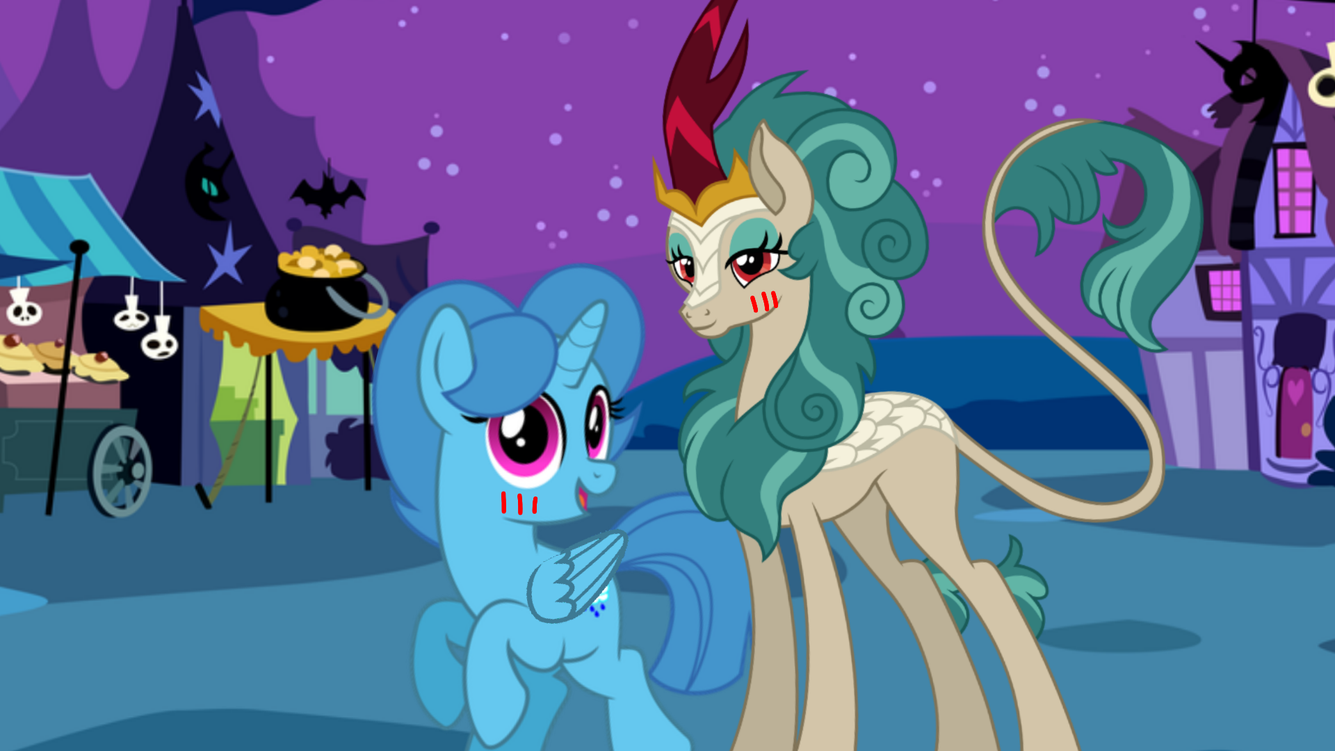 #1904884 - safe, artist:徐詩珮, rain shine, spring rain, alicorn, kirin ...