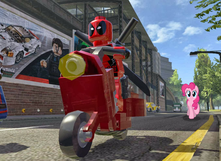 #1659455 - safe, pinkie pie, deadpool, lego, lego marvel superheroes ...