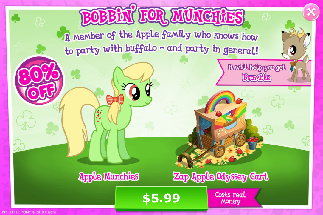 #1686128 - safe, gameloft, apple munchies, bramble, deer, earth pony ...