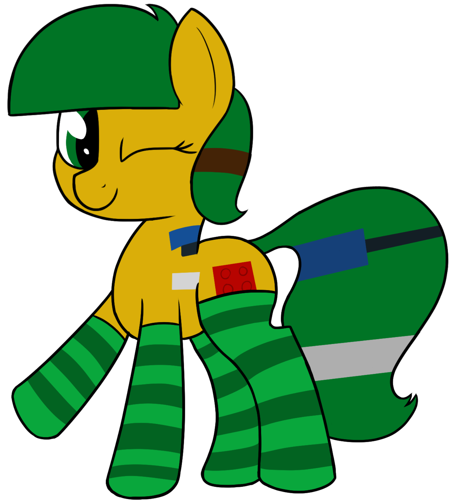 #1691676 - safe, artist:axlearts, oc, oc only, oc:blocky bits, earth pony, pony, clothes, cute ...
