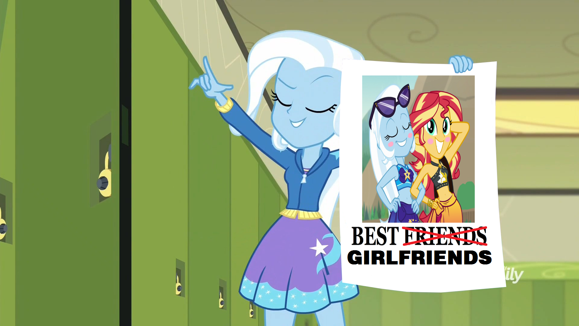 #1674157 - safe, edit, sunset shimmer, trixie, equestria girls ...