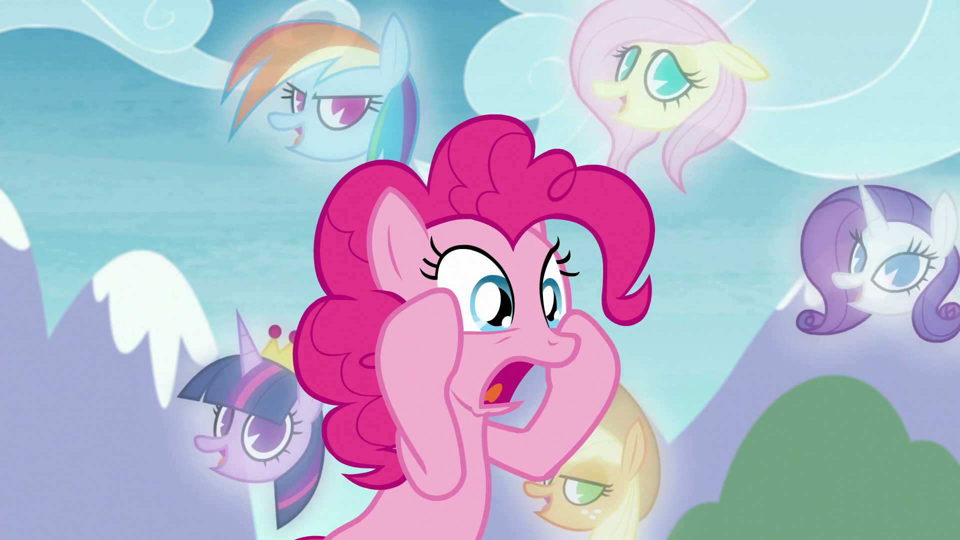 #1696404 - safe, screencap, applejack, fluttershy, pinkie pie, rainbow dash, rarity, twilight ...