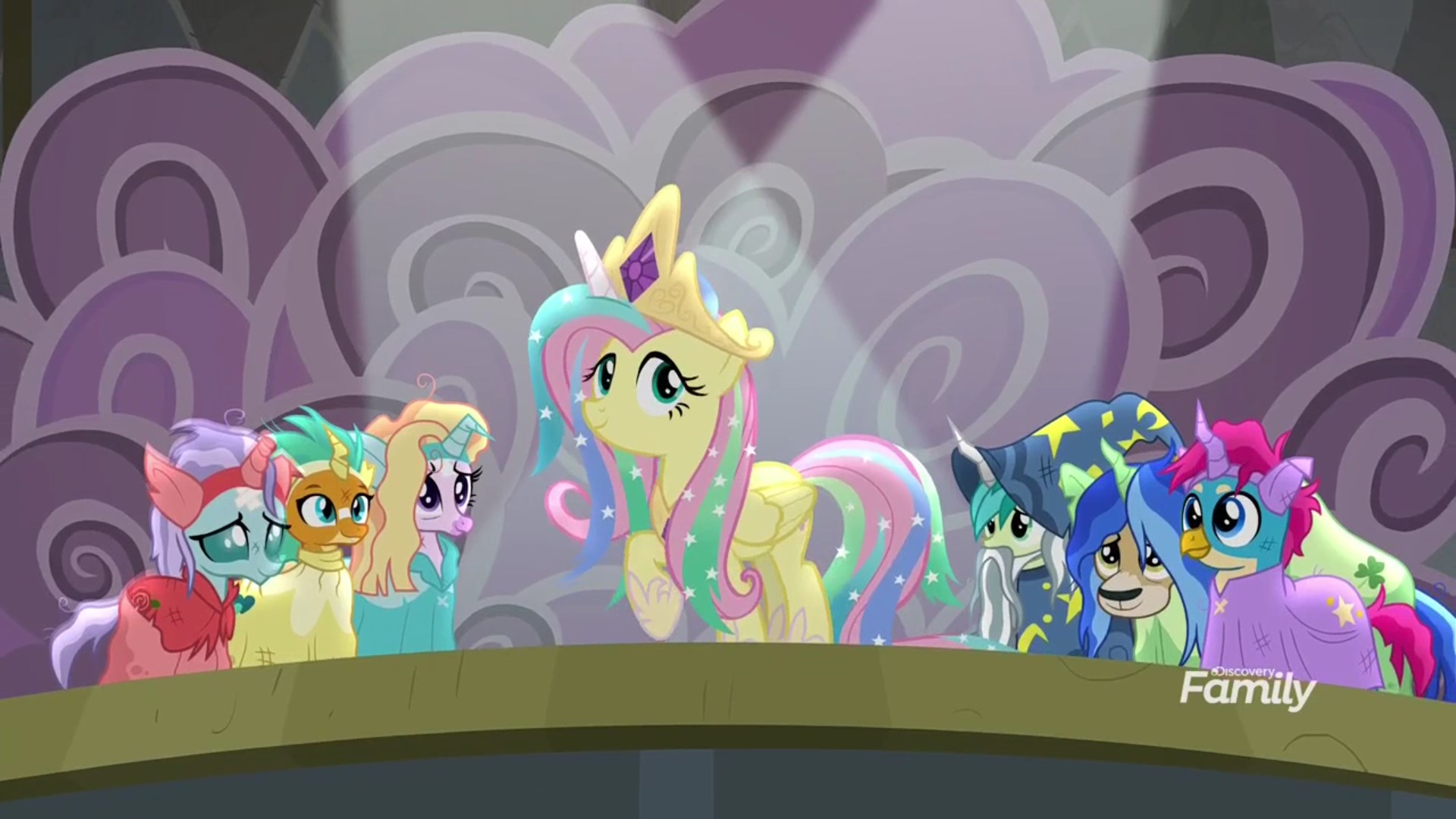 #1719114 - safe, screencap, fluttershy, gallus, ocellus, princess ...