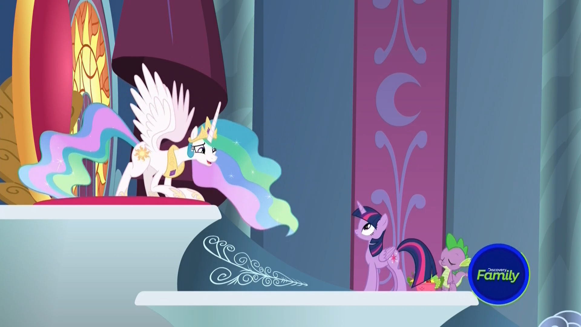 #1719201 - safe, screencap, princess celestia, spike, twilight sparkle, alicorn, dragon, pony ...
