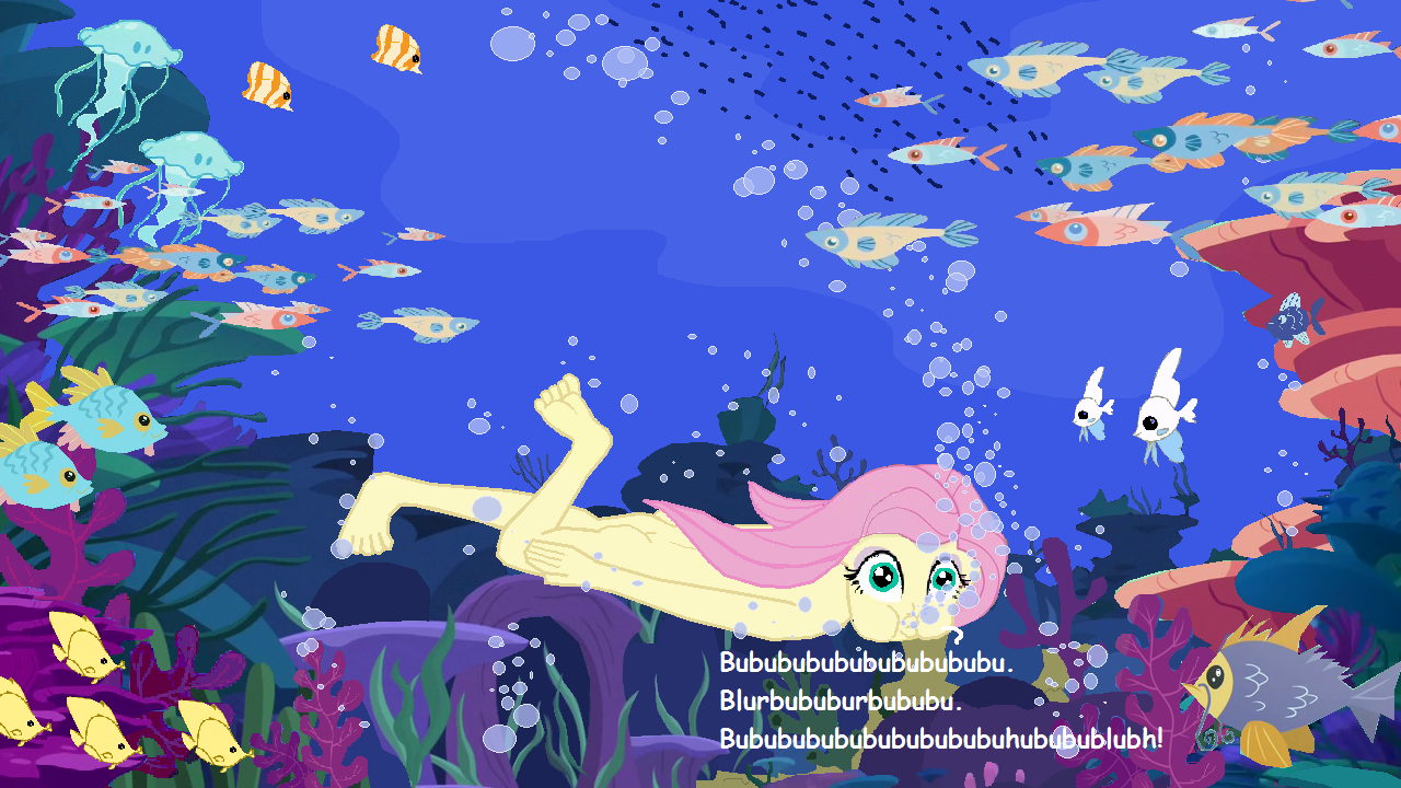#1721995 - explicit, artist:php43, edit, fluttershy, fish, human ...
