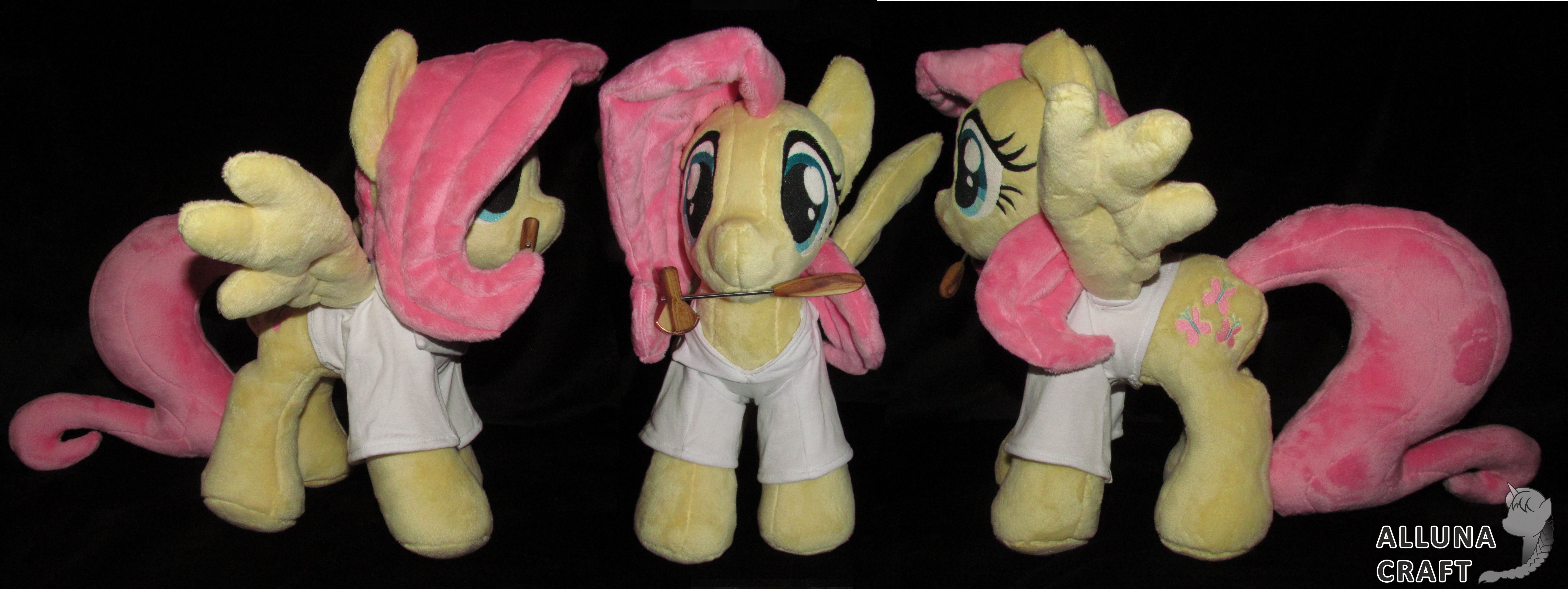 #1729244 - artist:allunacraft, clothes, fluttershy, hammer, irl, mouth ...
