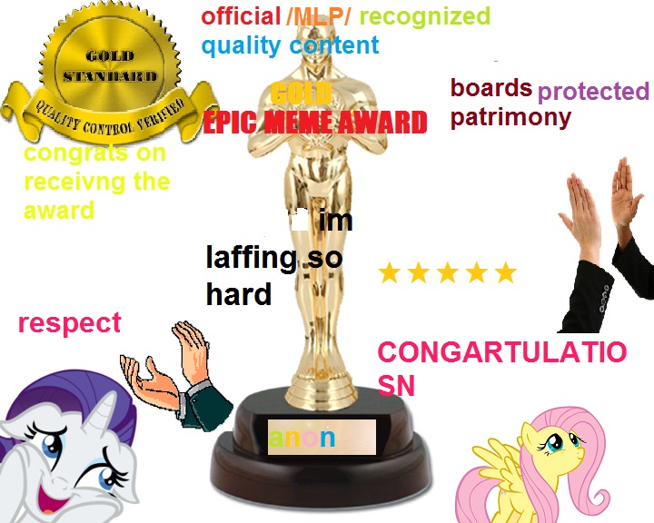 #1722662 - safe, fluttershy, rarity, /mlp/, 1000 hours in ms paint, award, clapping, high five ...