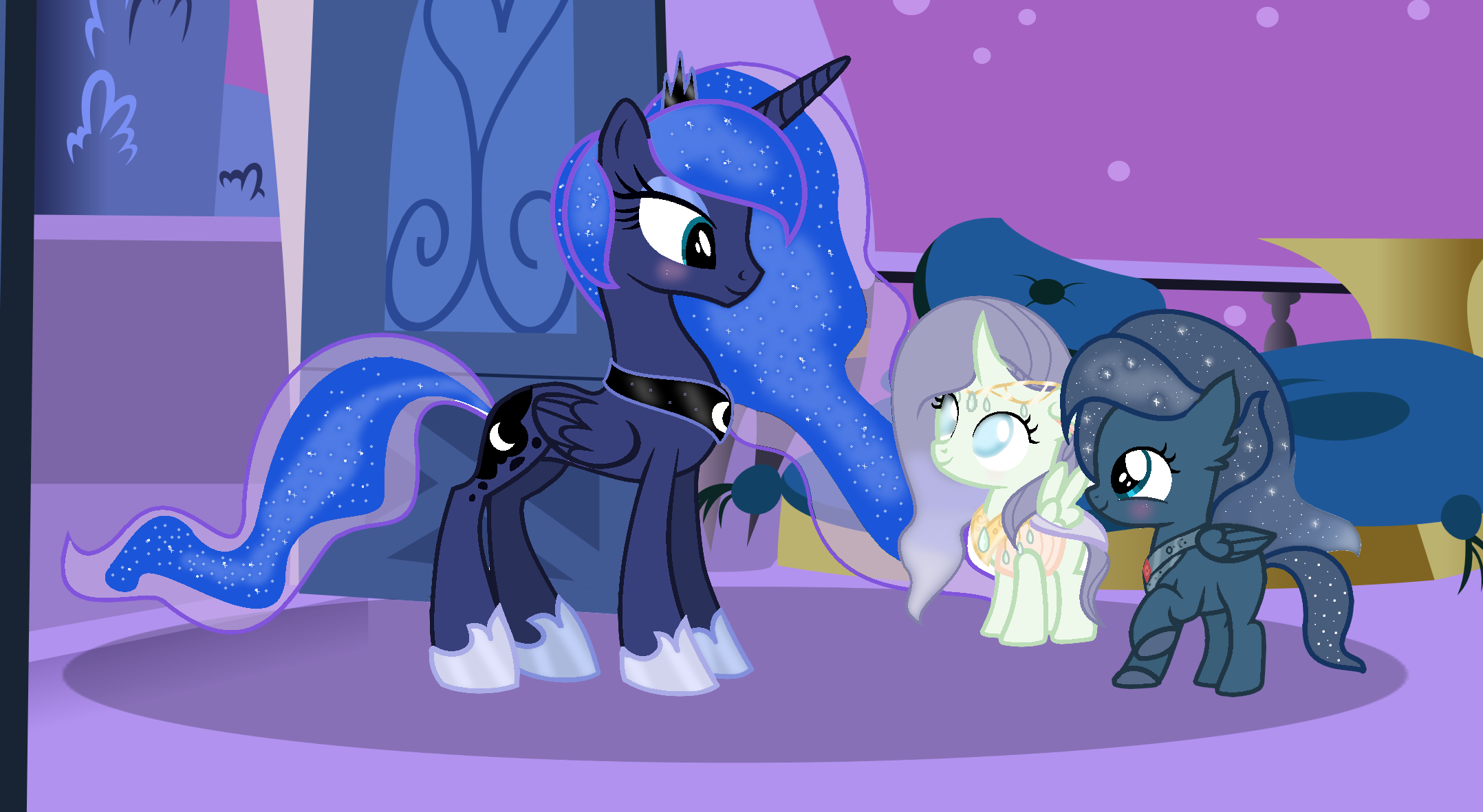 #1756559 - safe, artist:crystalhearts123yt, princess luna, oc, oc ...