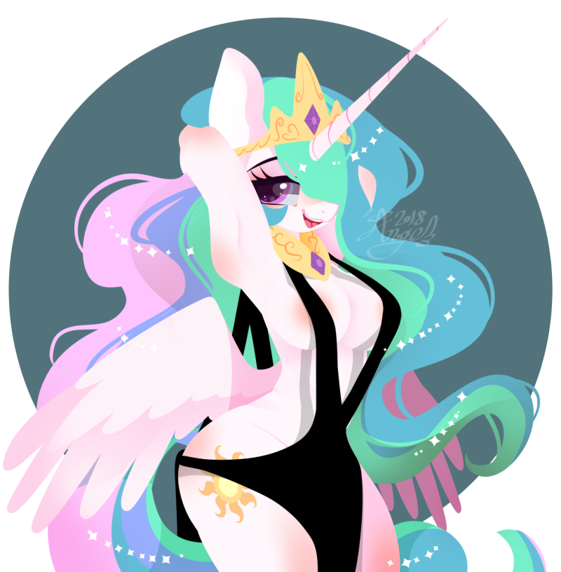 1751807 Questionable Artist Snow Angel Princess Celestia Alicorn