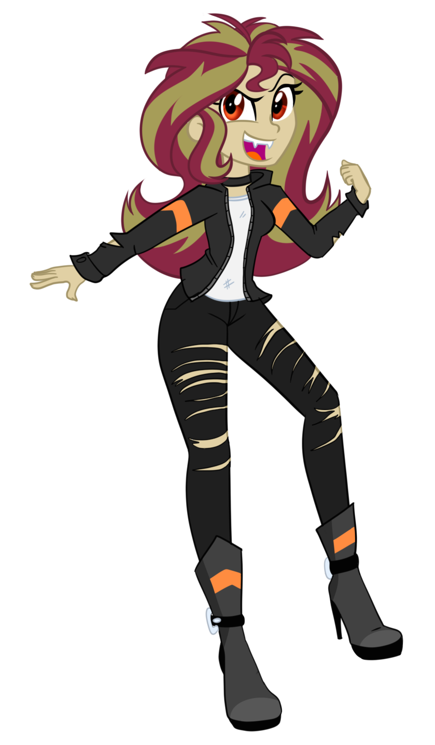 #1818283 - safe, artist:wubcakeva, sunset shimmer, vampire, equestria ...