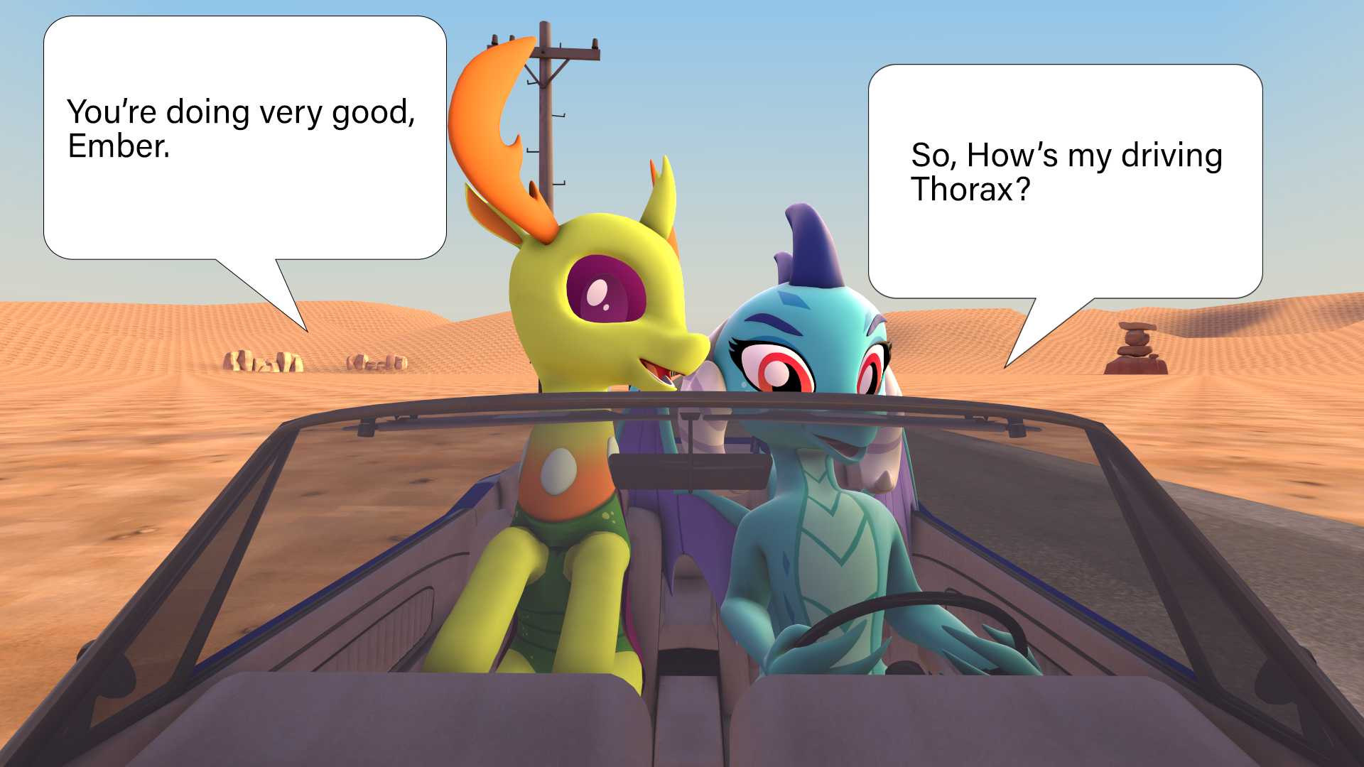 #1801175 - safe, artist:andy88, princess ember, thorax, changedling ...