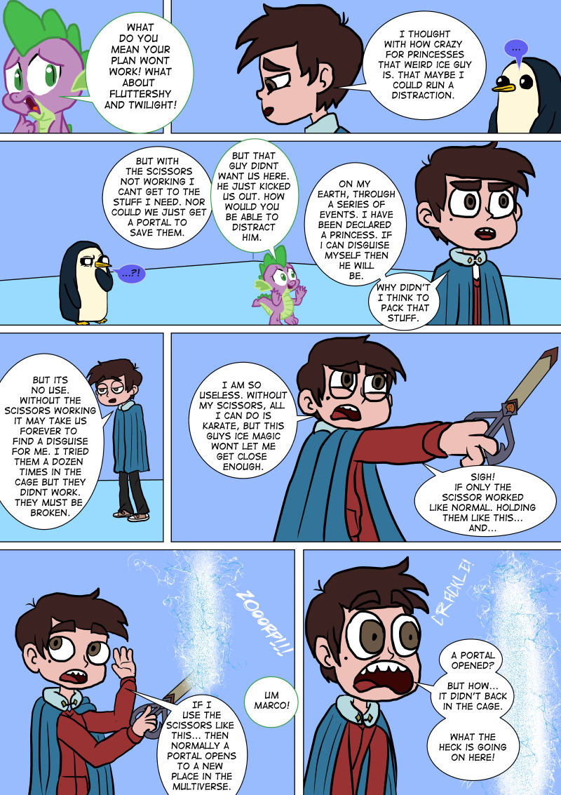 #1831327 - safe, artist:imbriaart, spike, bird, dragon, penguin, comic ...