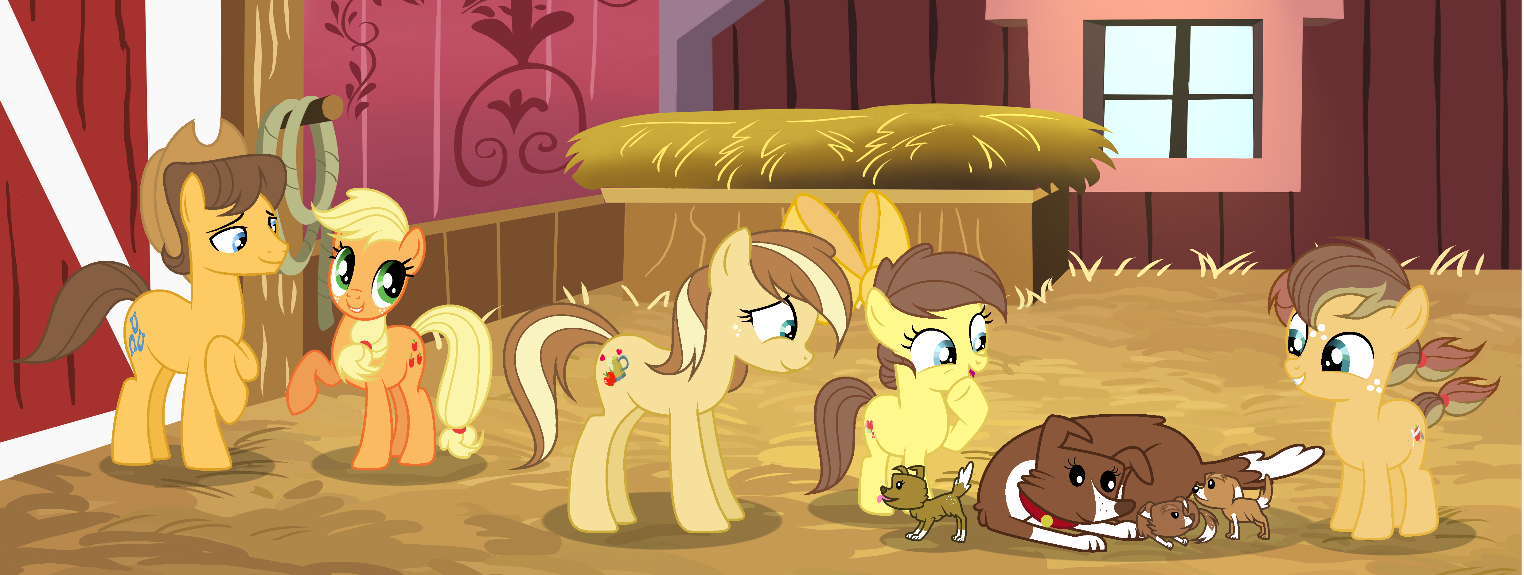 #1933541 - safe, artist:velveagicsentryyt, applejack, caramel, winona ...