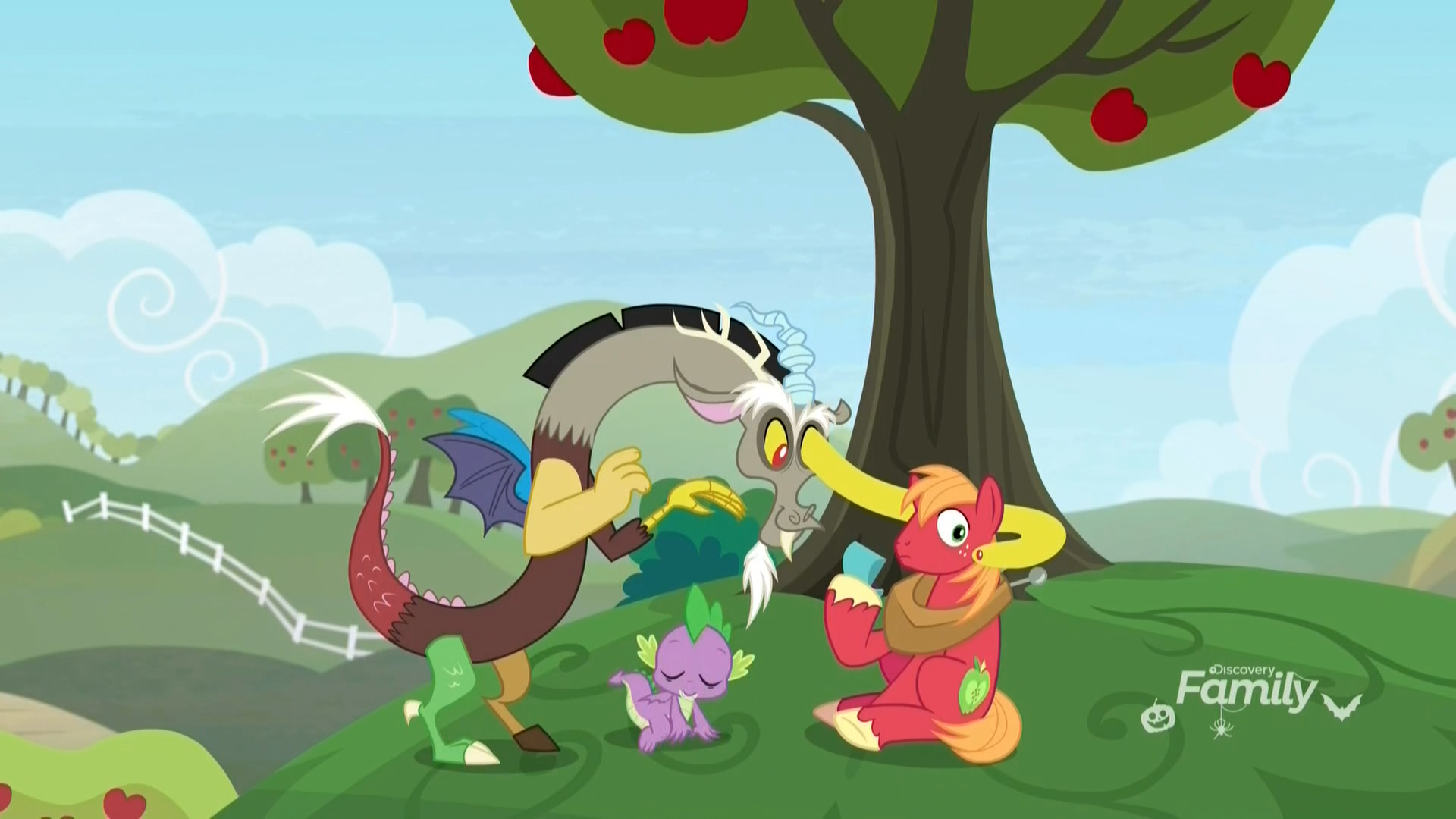 #2160895 - safe, screencap, big macintosh, discord, dragon, earth pony ...