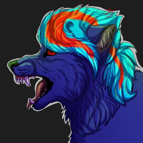 #1950274 - artist needed, safe, oc, oc:hellfire, werewolf, wolf, blue ...
