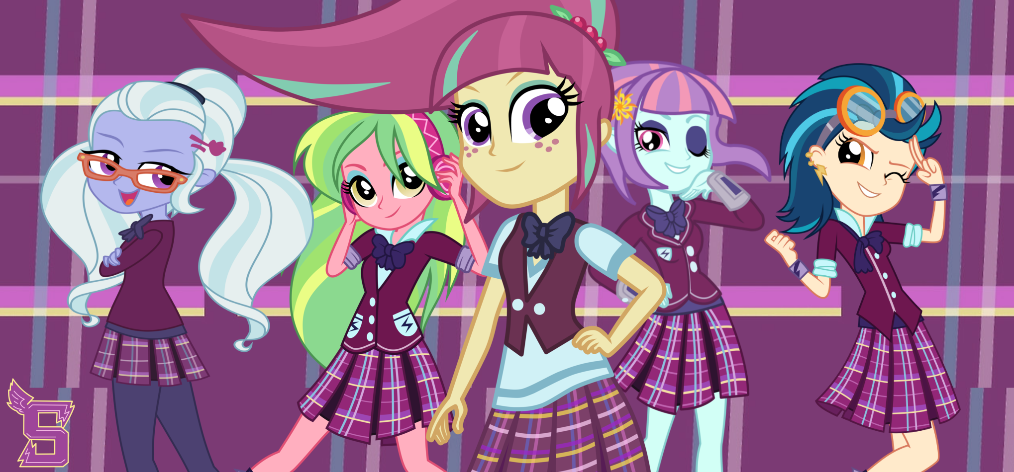 #1965510 - safe, artist:tommychipmunk, indigo zap, lemon zest, sour ...