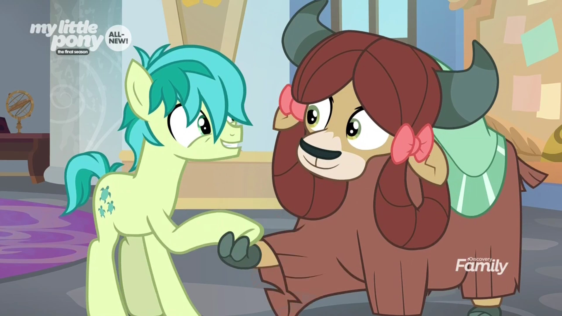 #2036270 - safe, screencap, sandbar, yona, earth pony, pony, yak, g4 ...