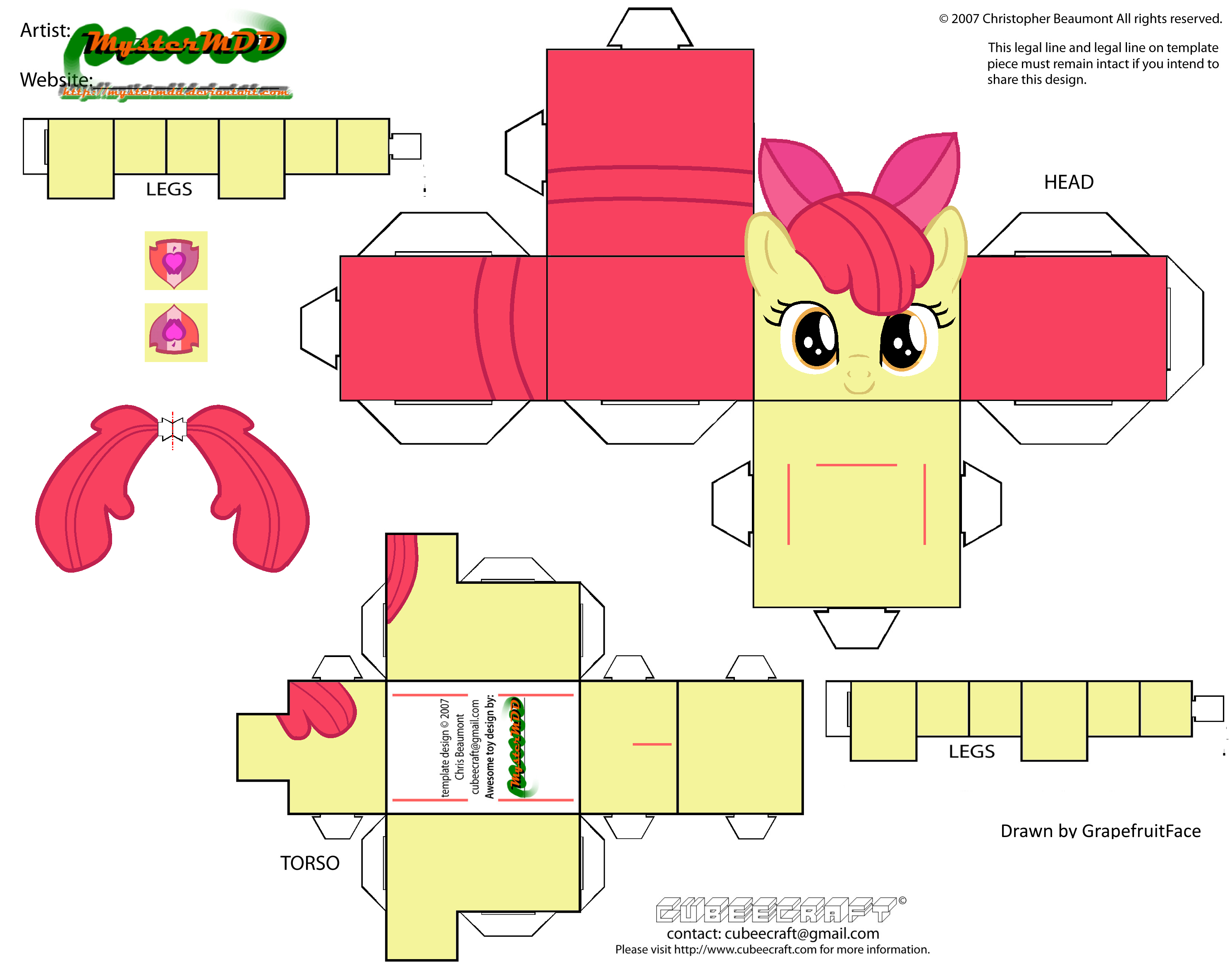 #2073562 - safe, artist:grapefruitface1, part of a set, apple bloom, pony, craft, cubeecraft ...