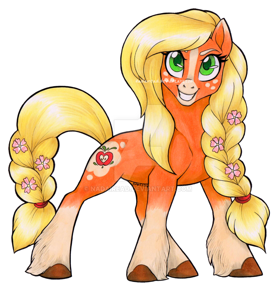#2077343 - applejack, applejack (g5), artist:nadairead, braid, braided ...