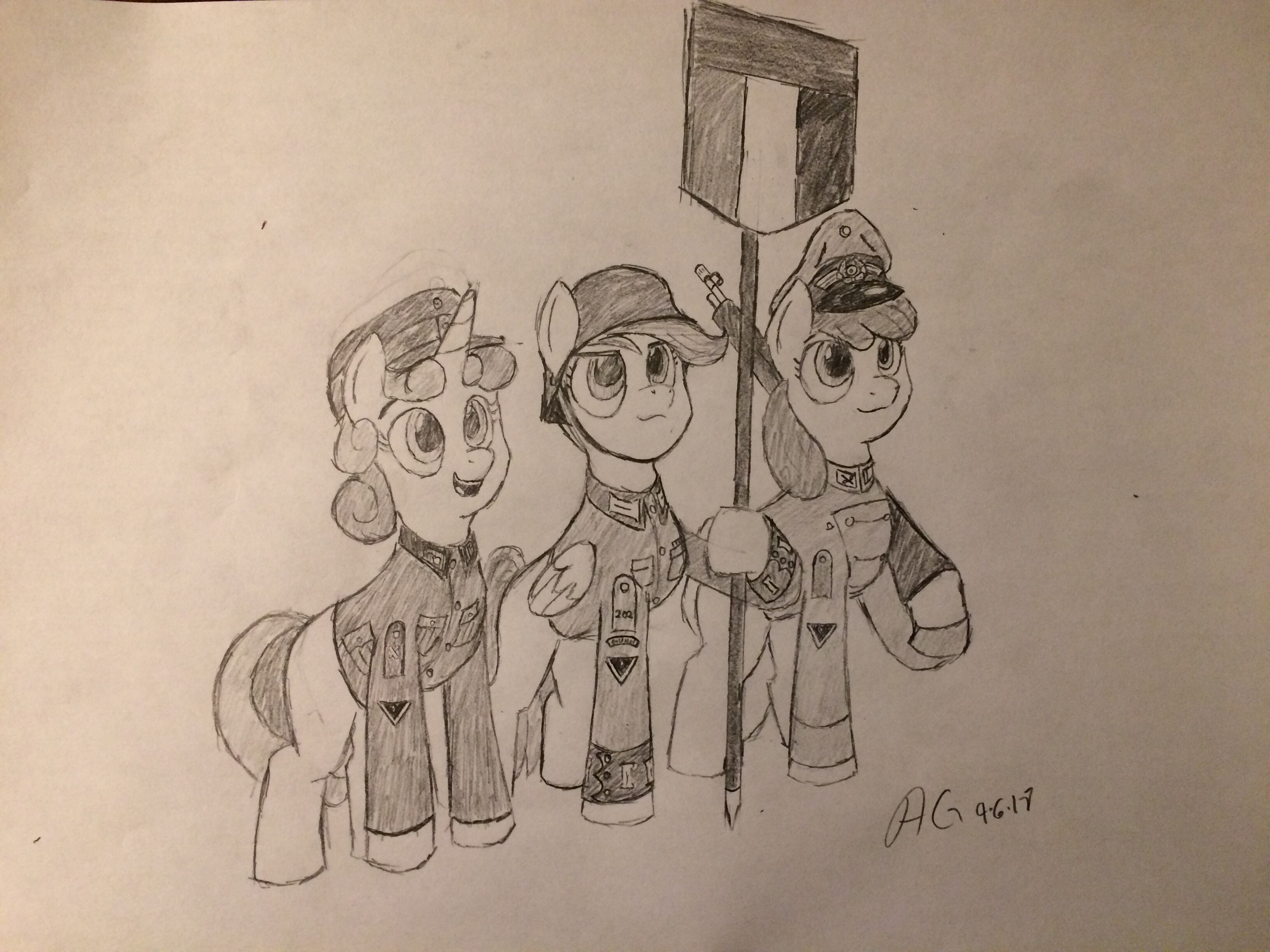 #2077643 - safe, artist:biergarten13, pony, army, flag, german, gun ...