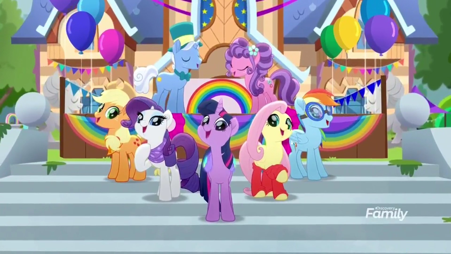 #2078547 - safe, screencap, applejack, fluttershy, petunia petals ...