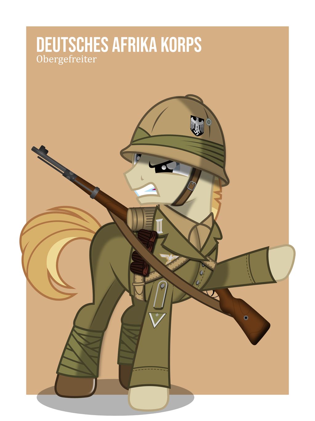 #2088235 - safe, artist:brony-works, earth pony, pony, afrika korps ...