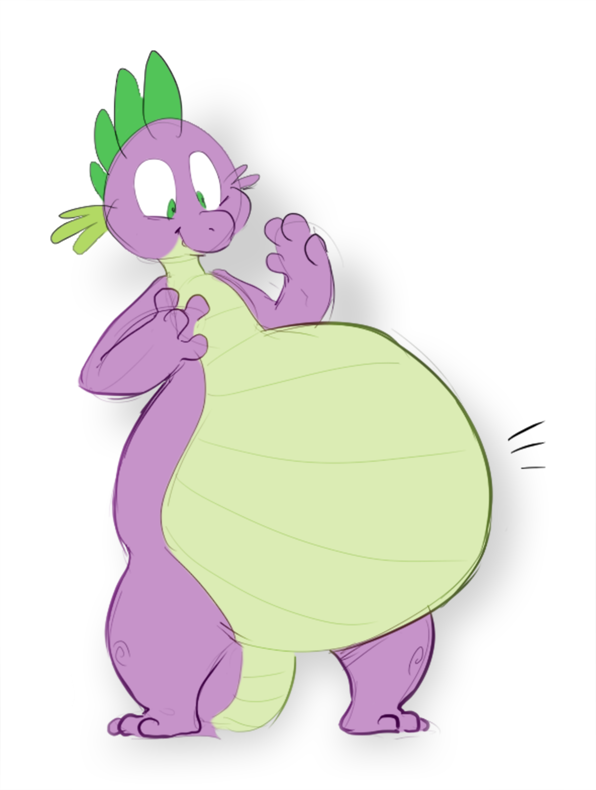 #2104403 - suggestive, artist:saphiros, spike, dragon, g4, belly, bhm ...