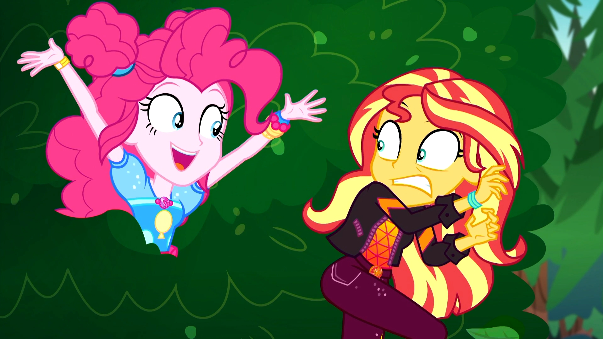 #2105242 - safe, screencap, pinkie pie, sunset shimmer, equestria girls ...