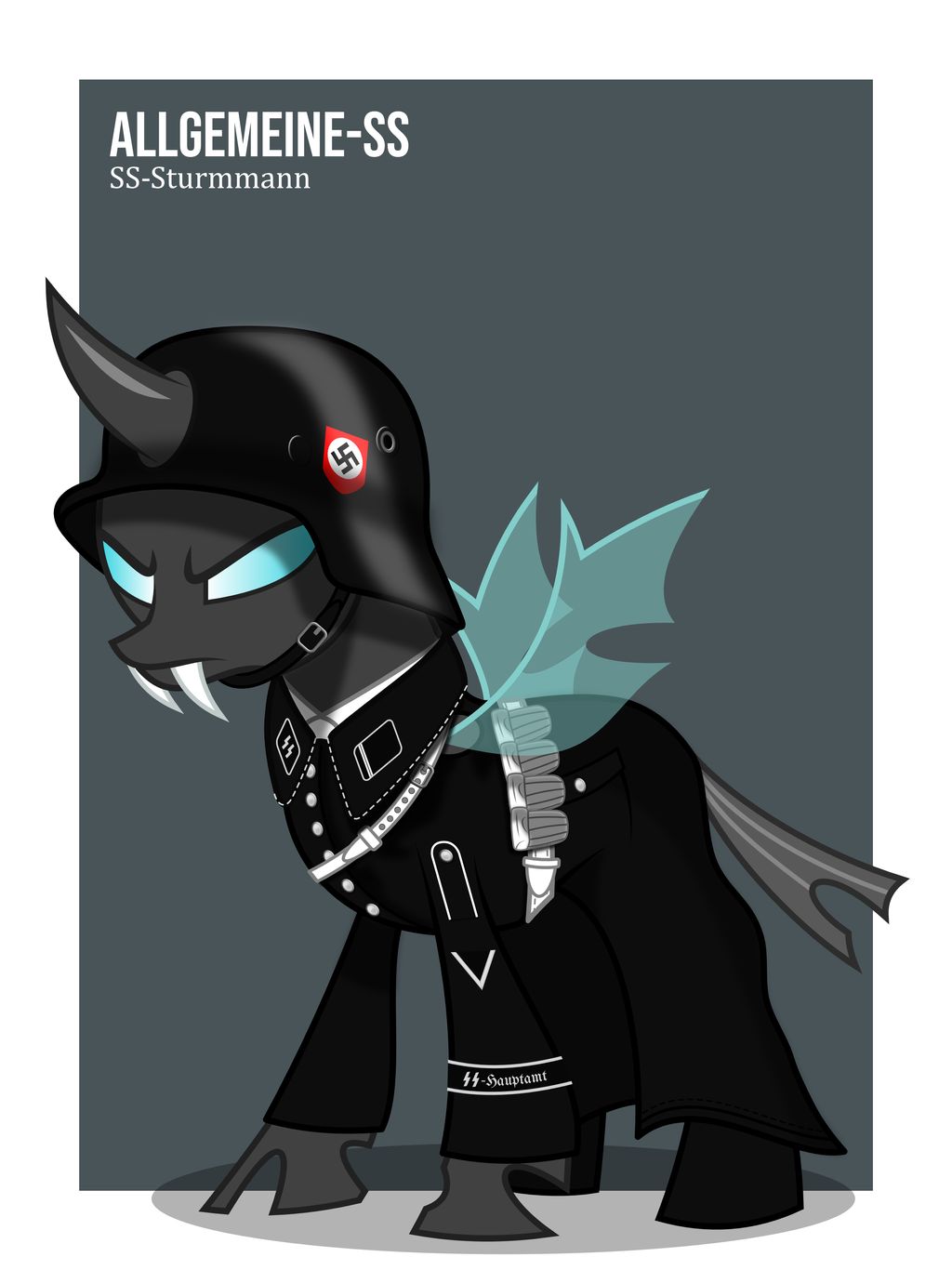 #2109172 - safe, artist:brony-works, changeling, blackletter, clothes ...