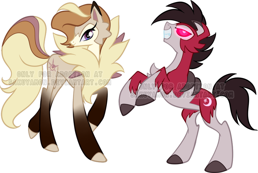 #2152956 - safe, artist:sakuyamon, oc, lycanroc, pony, adoptable ...